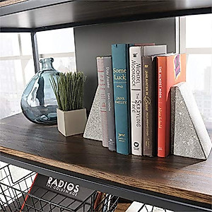 Sauder Nova Loft Bookcase with Doors, L: 33.07" x W: 17.32" x H: 75.98", Grand Walnut Finish