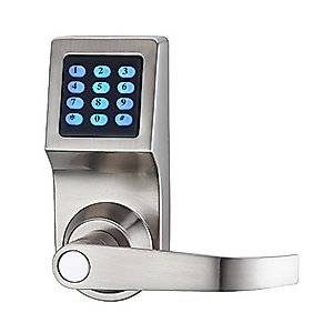 HAIFUAN D6300 Bluetooth Digital Door Lock, Satin Nickel,Open by Card,Code,Key& APP, Compatible with Alexa via Gateway (HFAD6300B-R)