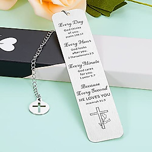 Religious Gifts for Women Men Inspirational Christian Bible Verse Bookmarks Birthday Easter Gifts for Him Her Faith Graduation Thanksgiving Catholic Jewelry Pastor Gifts Christmas Stocking Suffers