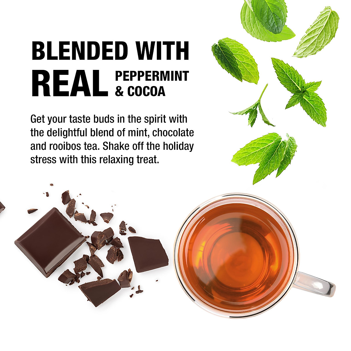 Tiesta Tea - Cozy Peppermint Cocoa | Loose Leaf | Chocolate Peppermint Herbal Tea | Premium Non-Caffeinated Holiday Blend | Make Hot or Iced & Up to 25 Cups | 1.5oz Resealable Pouch