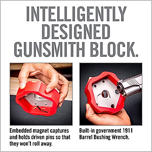 Real Avid Brass Punch Set & Hammer + Non-Slip Magnetic Bench Block | 7 Premium Brass Pin Punches & 3 Steel Punches, 4 Interchangeable Hammer Heads - Brass Steel Rubber & Nylon + Universal Bench Block