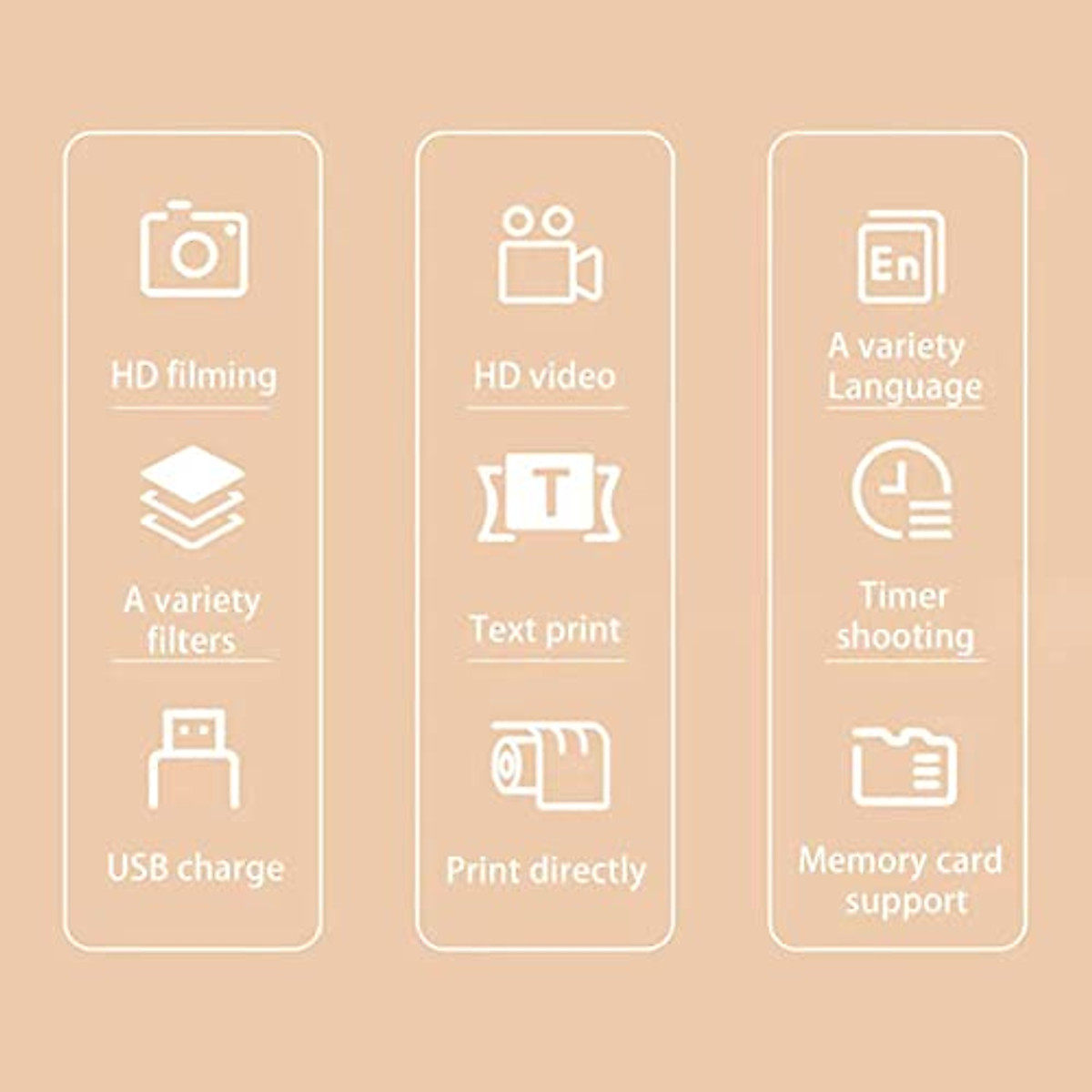 SHENGAO 2.4 Inch IPS Screen Video Digital Camera Birthday Gift Full HD Photo Digital Camera Kids Digital Camera with Print Paper