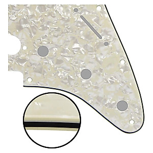 BexGears 11 Hole SSS Electric Guitar Pickguard Backplate with Screws for Guitar Parts (4Ply Aged Pearl)