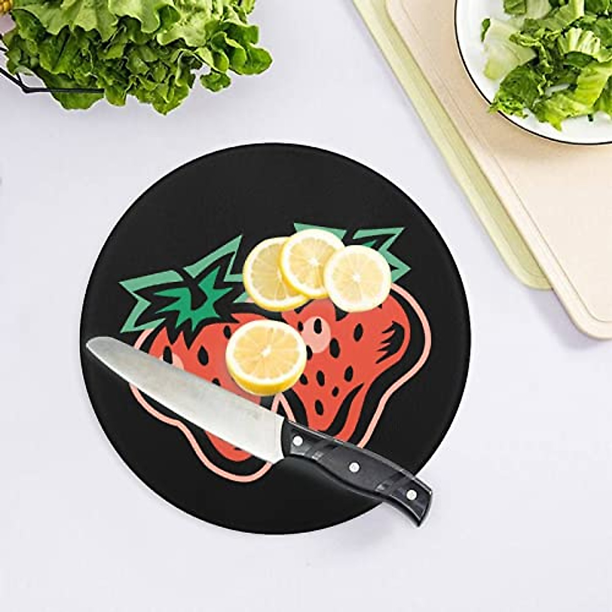 Strawberry Cutting Board Tempered Glass Chopping Board for Kitchen Hotel