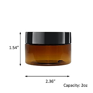 zmybcpack 24 Pack 2 OZ (60ml) Amber Plastic Jars With Lids, 12 Spatulas, A Pen, Labels - PET Storage Container for Cosmetic, Cream, Gel, Lotion-Beauty Travel Jars Plastic Slime Jars