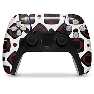 WraptorSkinz Skin Wrap compatible with Sony PS5 DualSense Controller Red And Black Squared (CONTROLLER NOT INCLUDED)