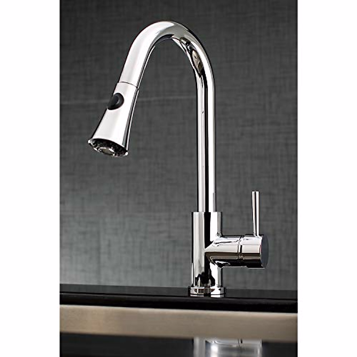 Kingston Brass Gourmetier LS8721DL Concord Single-Handle Pull-Down Kitchen Faucet, Polished Chrome, 8-3/8 inch in Spout Reach