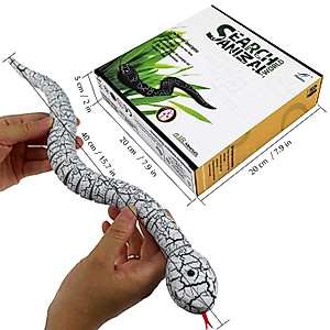 Tipmant RC Snake IR Remote Control Crawler Fake Realistic Animals Vehicle Scary Prank Toys Kids Halloween (White)