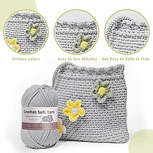 328 Yards Yarn for Crocheting,250g/8.81oz Green Crochet Yarn,Soft Yarn for Crocheting Knitting with Stitch Markers,Blunt Needles Chunky Thick Cotton Nylon Blend Yarn for Crocheting Beginner