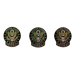 United States Army Veteran Lapel Pin, 1 Inch, Pack of 3