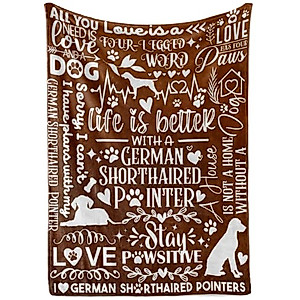 German Shorthaired Pointer Gifts, Dog Lover Throw Blanket, Soft Throw Blanket 50"x65", for Couch Sofa Bed Camping Travel Home Decor