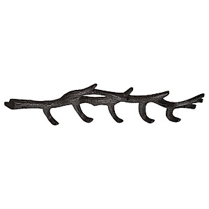 GASARÉ, Key Holder for Wall Mount, Cast Iron Key Hook, Key Rack, Tree Branch Design, Screws and Anchors, Large Size of 13¼ x 4 Inches, Brown, 1 Unit