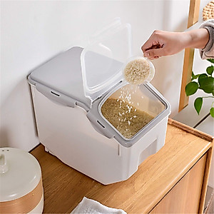 2-Pack Large Rice Storage Containers 10 Liter 340 oz Feed Bin Dog Food Storage Container Set Leak Proof Locking Lid