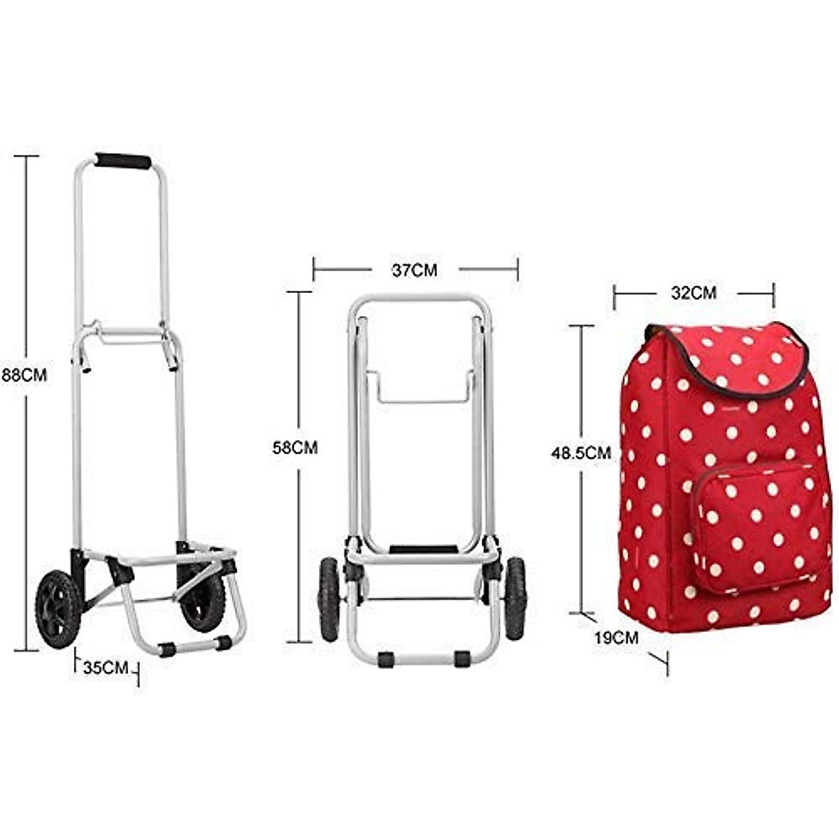 Shopping Trolley on Wheels Multi Function Shopping Cart Lightweight Collapsible Senior Trolley Luggage Home Climbing Stairs with 2 Wheels Portable Towing Cart Storage Hand Trucks,C ,Shopping Trolle