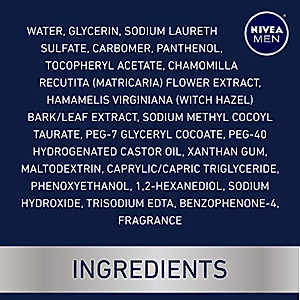 Nivea Men Sensitive Face Wash with Vitamin E, Chamomile and Witch Hazel Extracts, 5 Fl Oz Tube