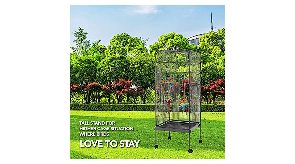 Large Bird Cage with Rolling Stand – Ideal for Parrots & Cockatiels