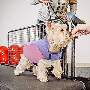 Polar Fleece Dog Sweater, Dog Apparel for Cold Weather, Reversible Soft Warm Coat with Leash Hole, Safety Reflective Strap Adjustable Hook and Loop Dog Fleece Vest for Small Medium Large Dogs(XS-3XL)