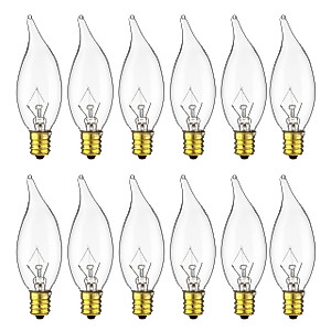 Sunlite Incandescent 25 Watt Petite Chandelier 194 Lumens Clear Light Bulb 12 Pack