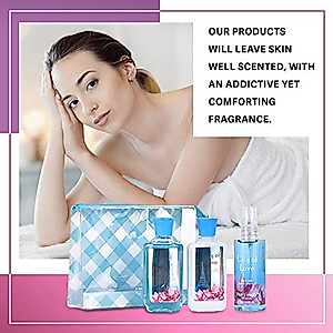 Vital Luxury Bath & Body Care Travel Set - Home Spa Set with Body Lotion, Shower Gel and Fragrance Mist (City of Love)
