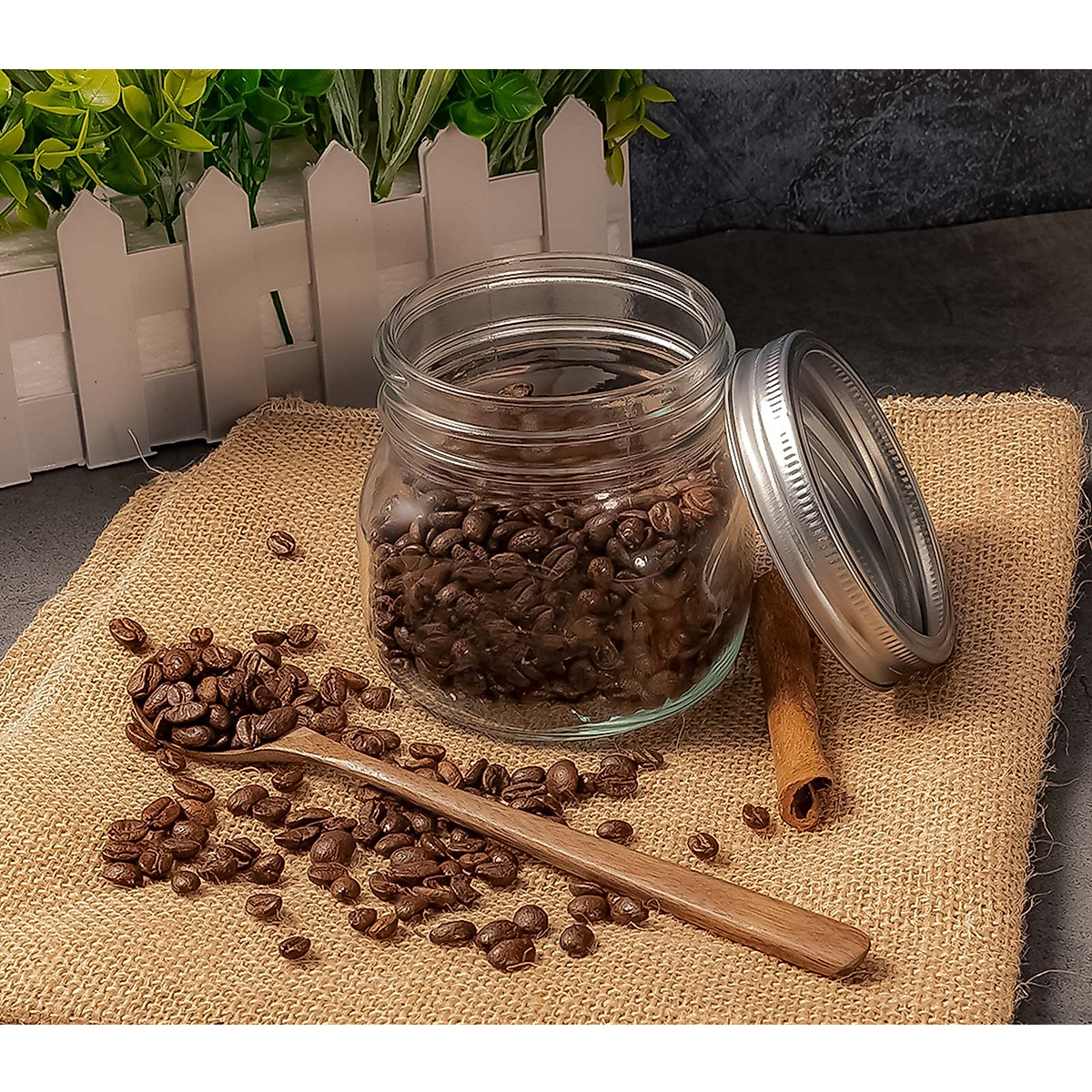 Ieavier 6 PACK Wide Mouth Mason Jars 16oz with Airtight Lids and Bands, Canning Jars with Crystal Glass for Food Storage, Spice Jars, Canning, DIY Projects, Jam, Jelly, Honey, Preserving, Drinking