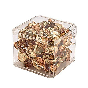 Pioneer Plastics 028C Clear Square Plastic Container, 3.75" W x 3.0625" H