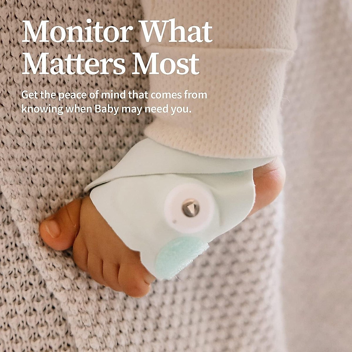 Owlet Dream Sock - Smart Baby Monitor - Foot Sensor to Track Heartbeat and Oxygen O2 Levels in Infants and Babies - Notifications for Night Wakings, Movement and Sleep State - Bedtime Blue + Mint