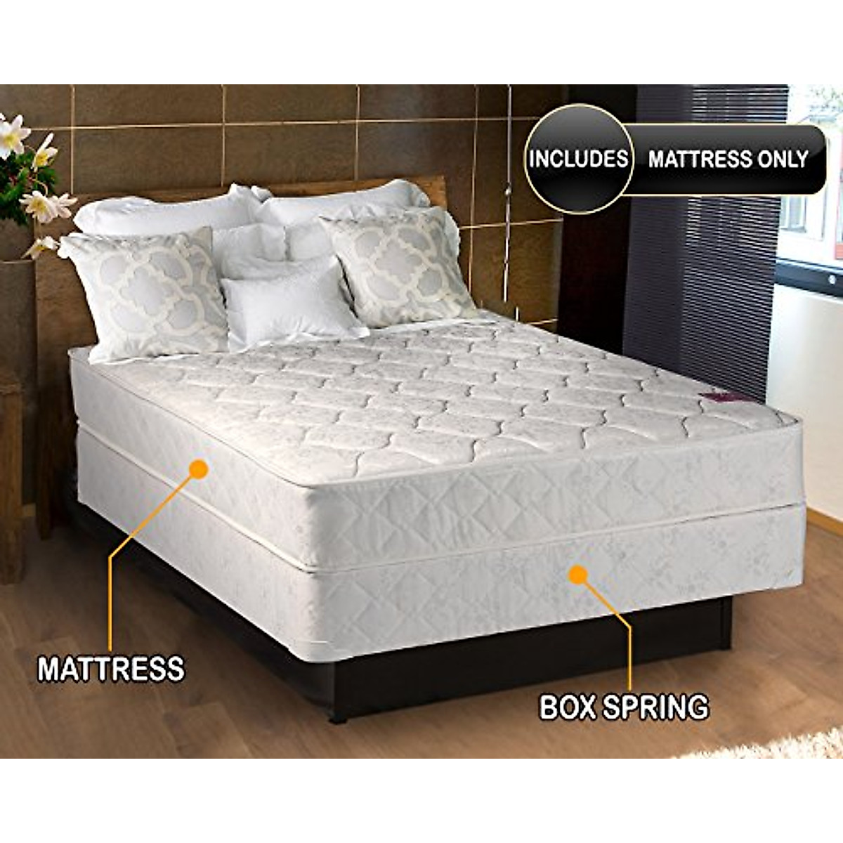 Dream Solutions USA DS USA Legacy Full XL Size None Flip One-Sided Mattress Only with Mattress Cover Protector Included - Good for Your Back, Innerspring coils, Orthopedic