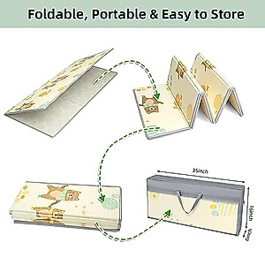 Baby Play Mat, 79" x 71" Extra Large Foldable Play Mat for Floor, 0.6" Thick Reversible Foam Playmat Crawling Mat, Waterproof Baby Floor Mat for Infants, Toddlers and Kids Indoor Outdoor