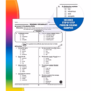 Spectrum Grade 6 Test Practice Workbooks, Ages 10 to 11, Math, Language Arts, and Reading Comprehension 6th Grade Test Practice, Reproducible Book, Vocabulary, Writing, and Math Practice - 160 Pages