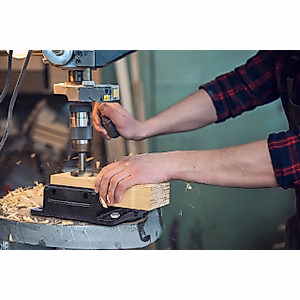 Drill Press Vise,4" Heavy Duty Bench Vise, Bench Clamp Vise，Drill Press Vice with Multi-Groove Vice Jaw Pads and Quick Adjustment Button