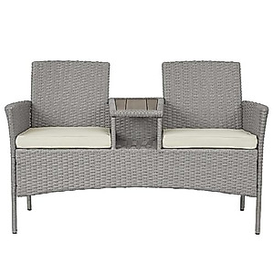 Progressive Furniture Tiki Outdoor Gray/Off White Love Seats