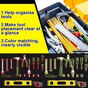 Fabbay 3 Sets Tool Box Foam Organizers, Tool Box Adjustable Shadow Foam, Non Slip Toolbox Liner and Drawer Liner(35.8 x 18 Inch)