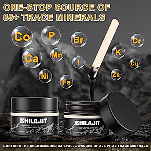 Shilajit Pure Himalayan Organic Shilajit Resin - Gold Grade 100% Shilajit Supplement - Natural Shilajit Resin with 85+ Trace Minerals & Fulvic Acid for Focus & Energy, Immunity, 50 Grams (2 Pack)
