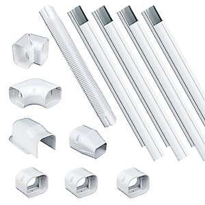 Pearwow 3" W 15Ft L Mini Split Line Set Cover Kit, Decorative PVC Tubing Cover for Ductless Mini Split AC,Heat Pumps Systems,Air Conditioner Lineset Cover,Mini Split Accessories