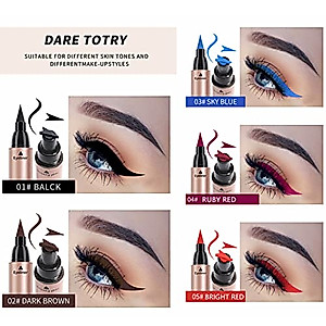 Go Ho Liquid Eyeliner Stamp Wingliner,Brown Winged Eyeliner Stamps for Cat Eyes,Long lasting Super Slim Precise Felt Tip Liquid Eye Liner Tattoo Tools,1 PC
