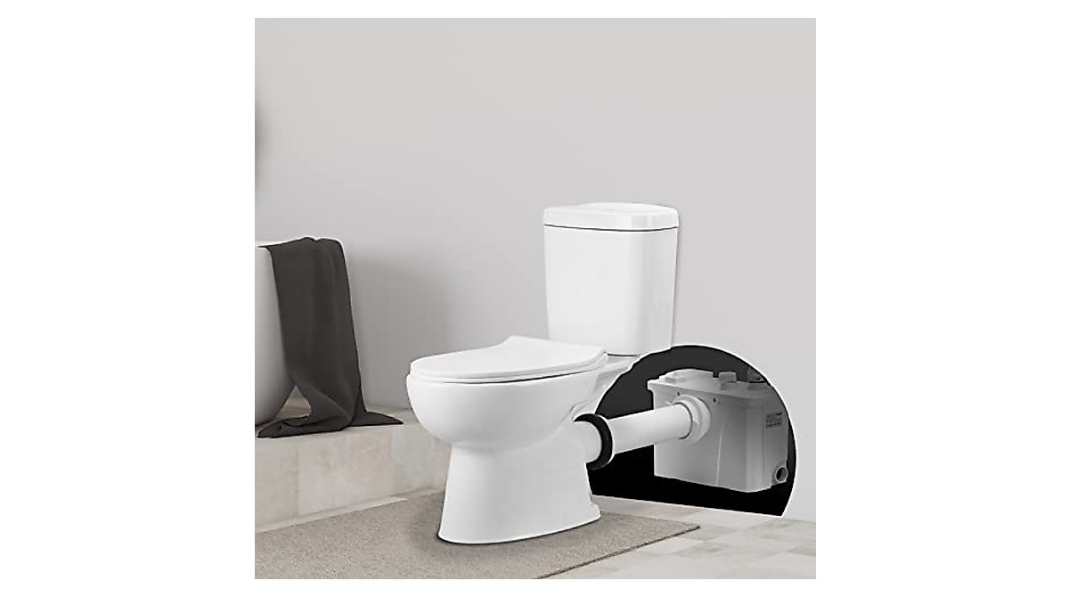 Upflush Macerating Toilet with Pump for Basement, Macerator Pump, 1 ...