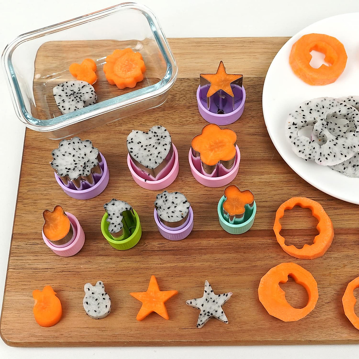 Sandwich Cutter and Sealer Set Large - 14 Pcs Uncrustables Sandwich Maker and Vegetable Fruit Cutter Set,Bread Decruster for Kids Adults Lunch Bento Box