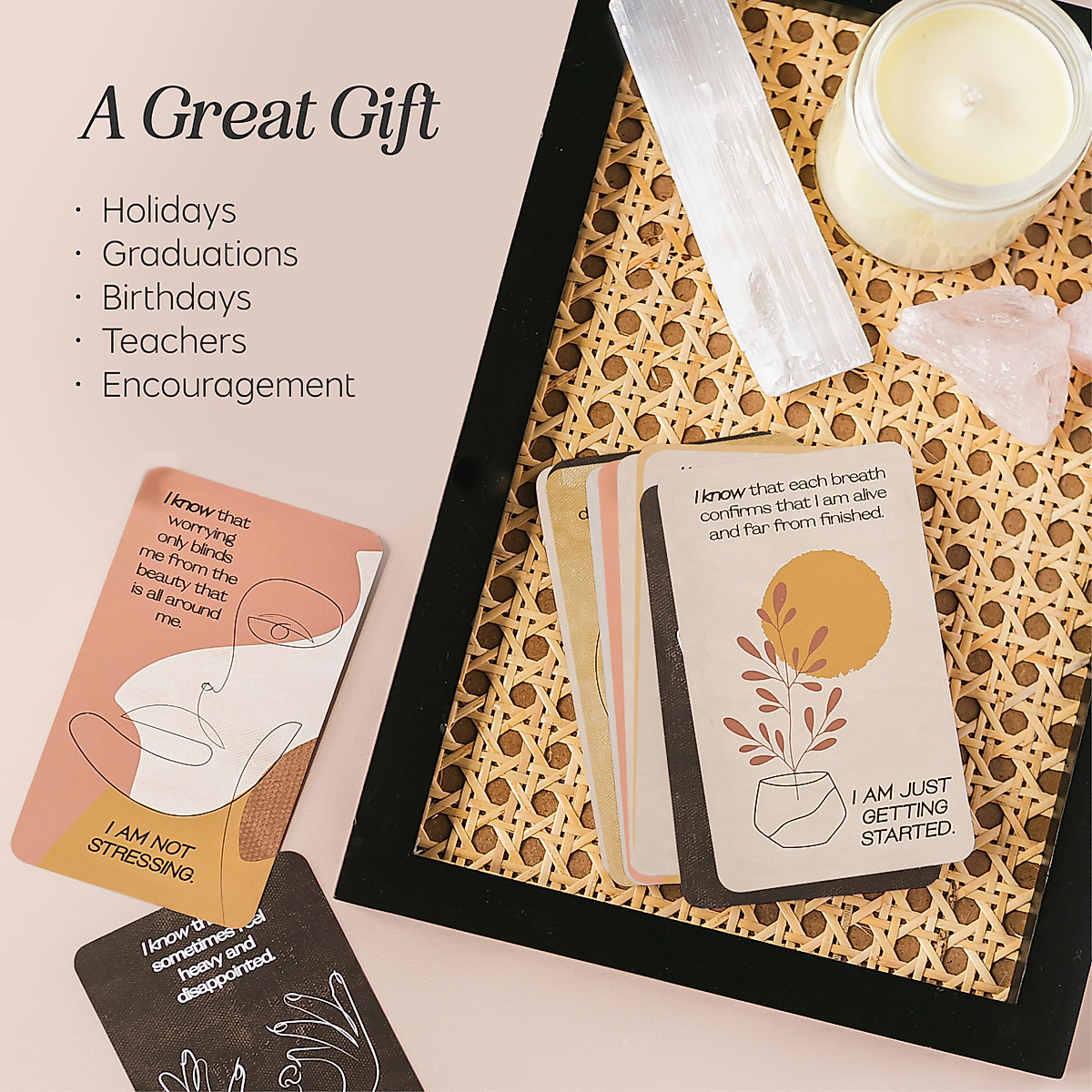 I Know Collection Affirmation Cards – Positive Affirmations Cards with Self-Empowering Quotes – Motivational Cards for Women and Men – Meditation Cards, Oracle Deck for Mindfulness – 40 Cards