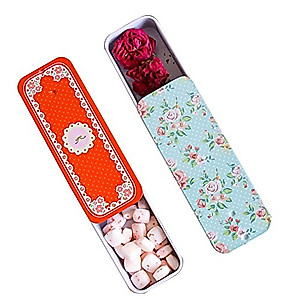 RAYNAG 8 Pack Mini Metal Slide Top Tin Containers Portable Box for Crafts Storage,Random Pattern