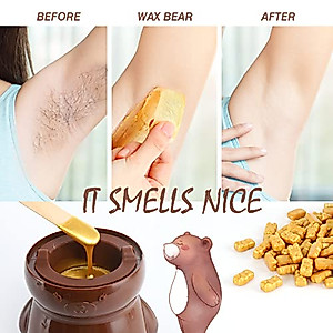 WAX BEAR Self Waxing Kit for Women,Touch Screen Display Wax Machine with 4 bags/17.6oz Hard Wax Beans For Sensitive Skin Hard Wax Kit for Hair Removal