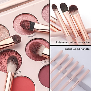 Eye Makeup Brush Set, 6 Pcs Professional Blending Eyeshadow Makeup Brushes for Concealer Eyebrows Eyeliner, Soft Hairs & Wood Handle
