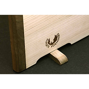 Yoshihiro Hinoki Cypress Japanese Natural Wooden Professional Grade Cutting Board with Anti Twisting Walnut Rim (X-Large)