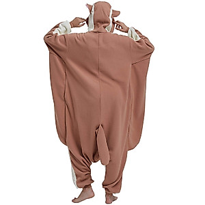 DarkCom Women Men Cosplay Flying Squirrel Onesie Halloween Costume Christmas Pajamas Animal Homewear Sleepwear Large