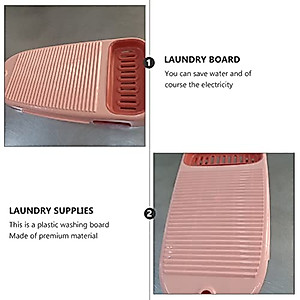 Angoily Laundry Washboard Plastic Laundry Washboard Portable Anti Skid Washing Board Old Fashioned Laundry Washer Manual Clothes Washing Tool for Home Travel Pink
