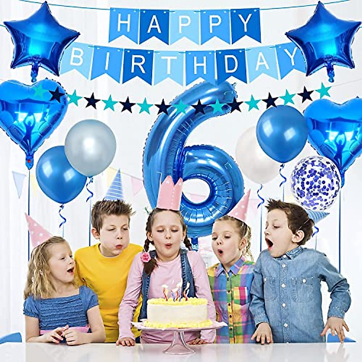 Number 6 balloon Blue, Number 6 Balloon 40 inch for 6th Birthday Party