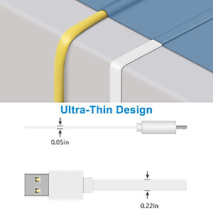 2 Pack 16.4FT Flat Power Extension Cable Compatible with Wyze Cam Pan, Kasa Cam, YI Dome Home Camera, Furbo Dog, Nest Cam, Blink, Cloud Camera, Durable Charging Cable for Security Cam