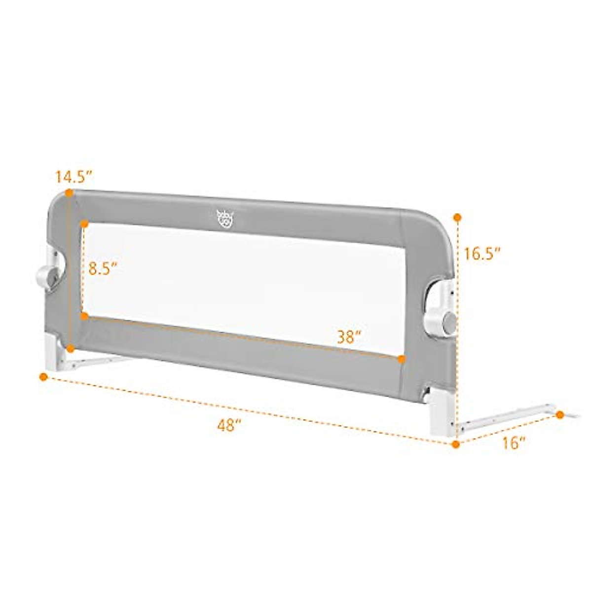HONEY JOY Bed Rail for Toddlers, 48-in Extra Long, Portable Safety Bed Guardrail, Foldable Baby Bed Rail Guard, Fit King & Queen Full Twin Size Bed Mattress(Gray)