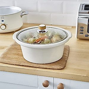 Salton Swan Nordic-Style Slow Cooker with Removable Ceramic Pot, 3.5 Litre, Cotton White