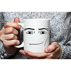 Saviola-MAN FACE Funny Gamer Mug,Birthday Mug,11oz Novelty Coffee Cup,White,1 Count (Pack of 1)