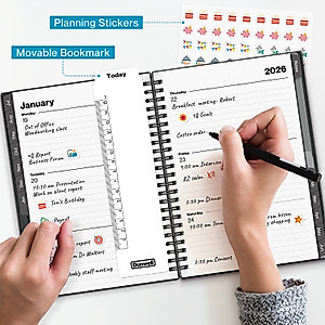 Dunwell 2023 Planner Weekly Monthly (6x8.25"), Small 2023 Planner Book, Agenda 8 x 6, Calendar Yearly Planner, Monthly Tabs, Bookmark, Notes, Inner Pocket, Stickers